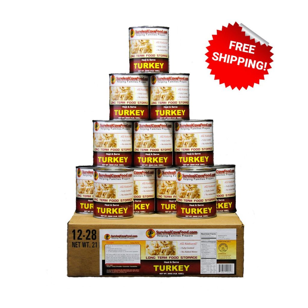 All-Natural Canned Turkey - 12 Can Box (28 Oz Each) » Survival Kits